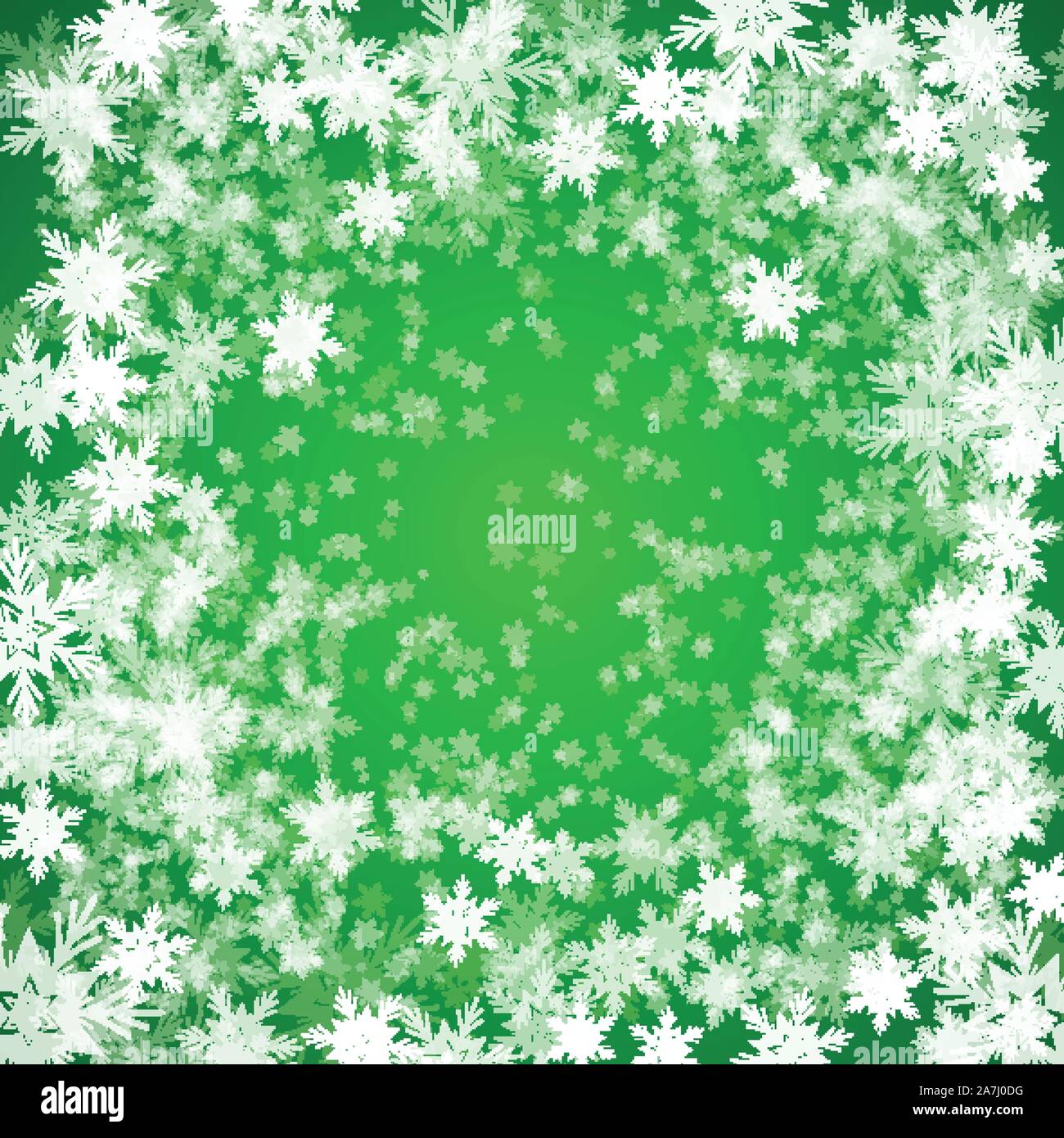 Christmas background of snowflakes in green colors Stock Vector Image ...