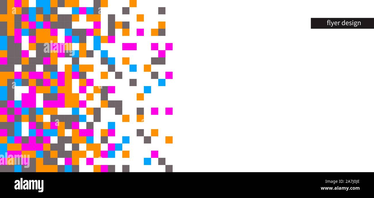 pixel background, color pixel pattern, horizontal web tech banner ...