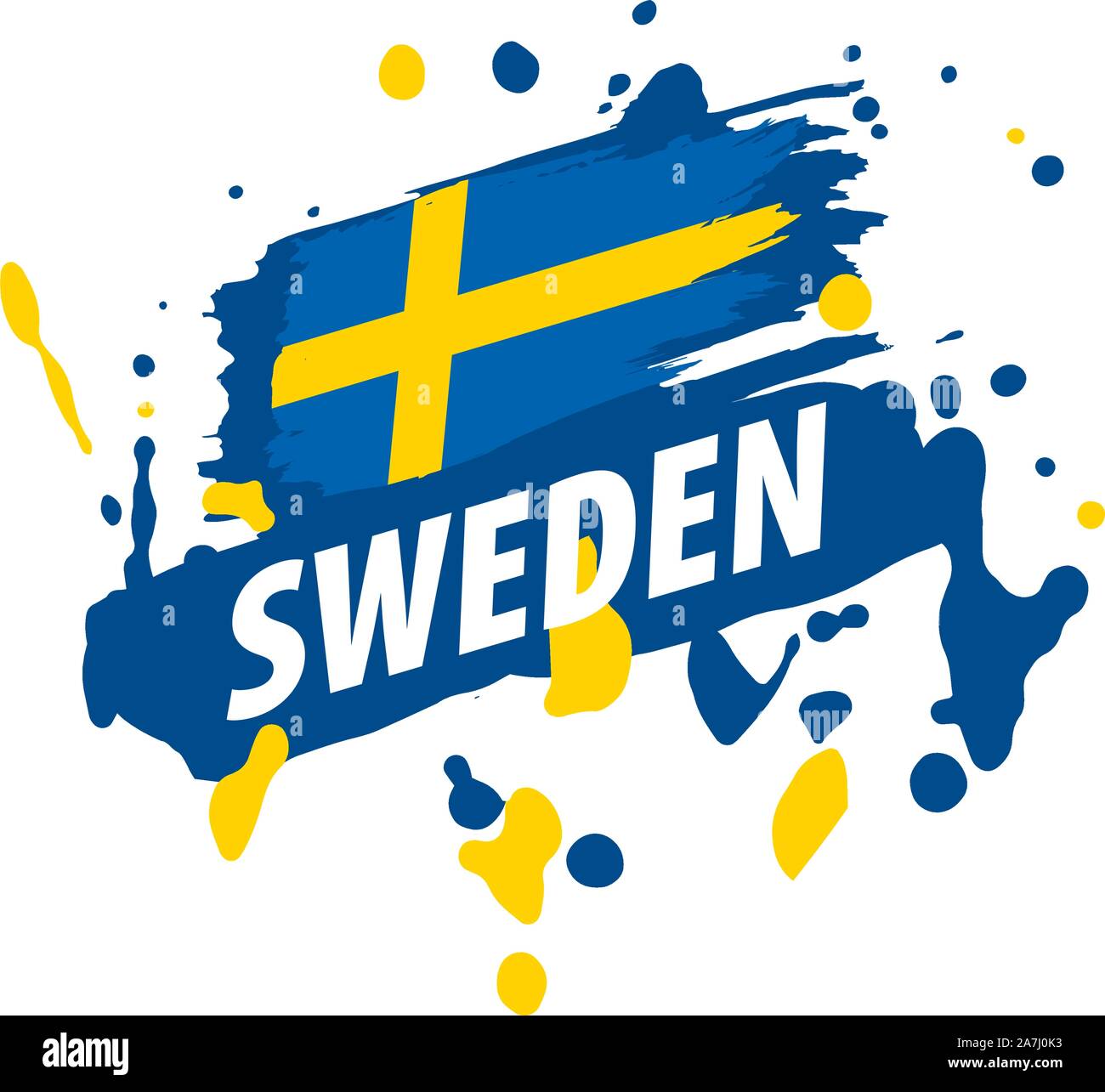 Sweden flag, vector illustration on a white background Stock Vector ...