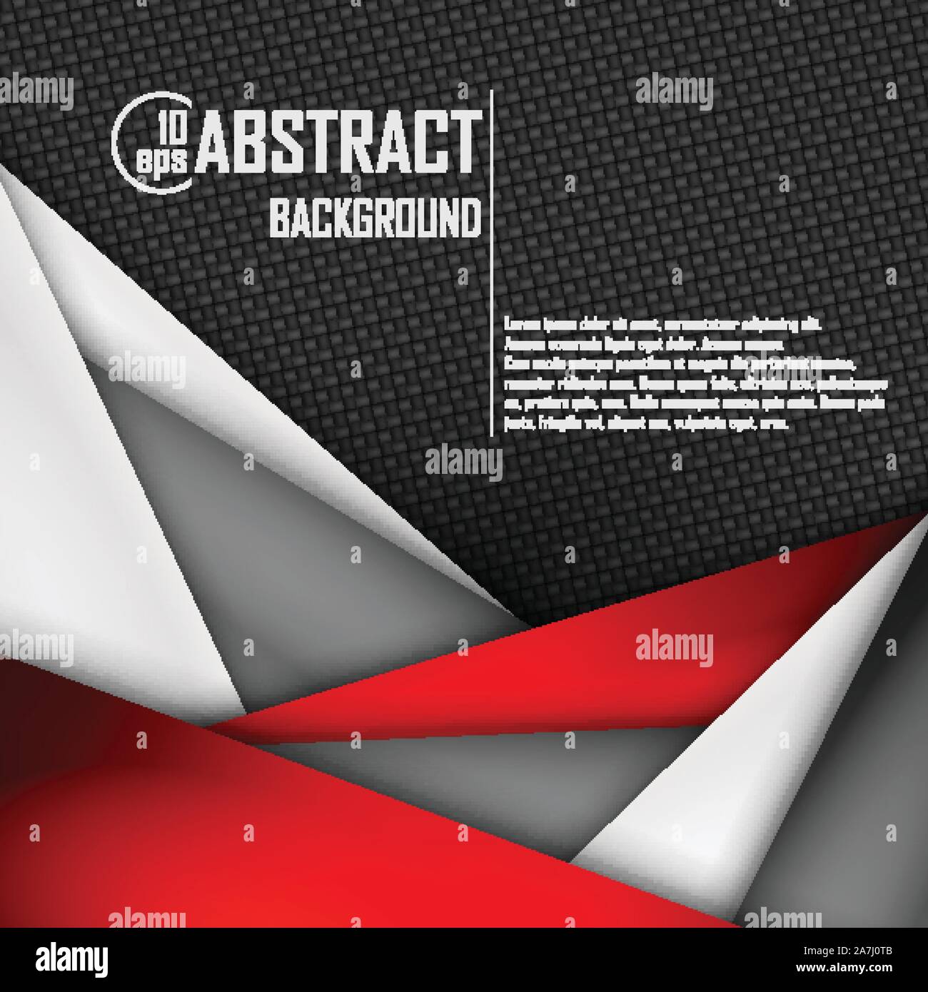 Abstract background of red, white and black origami paper. Vector ...