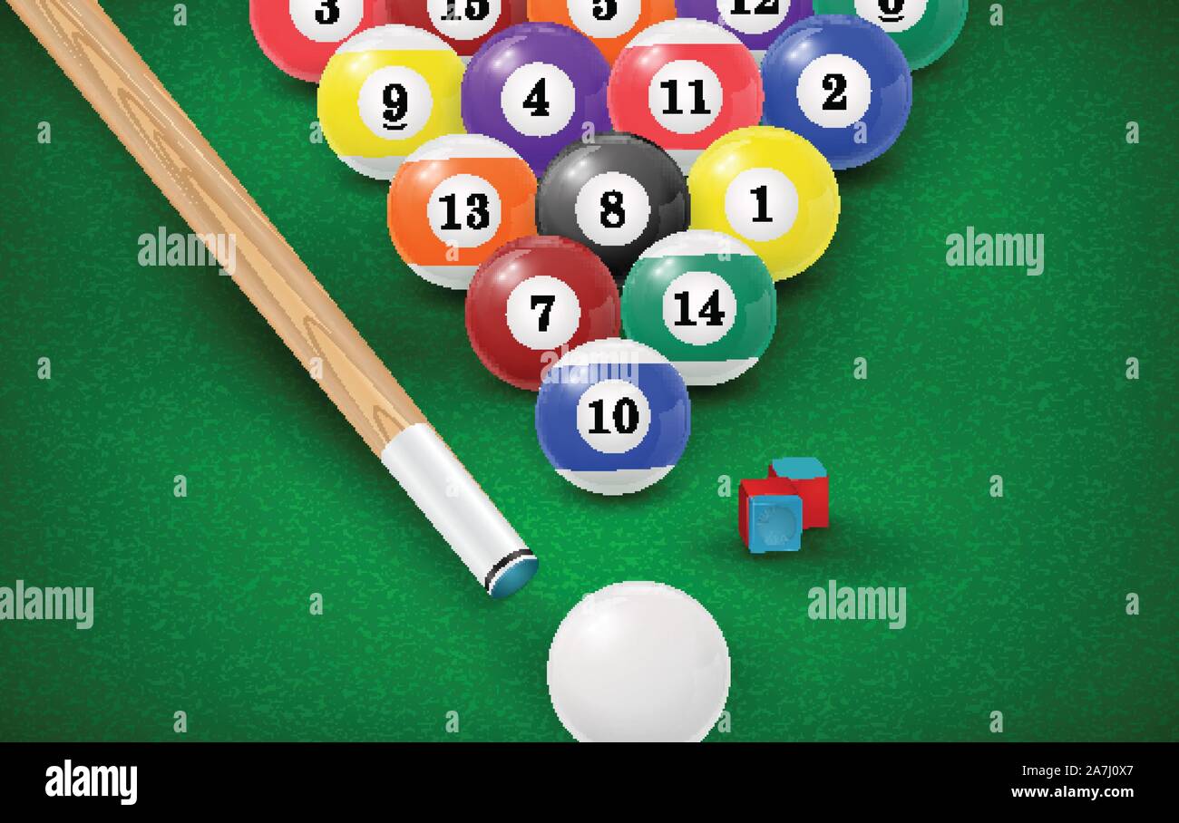 Pool balls billiard background vector Stock Vector Images - Alamy