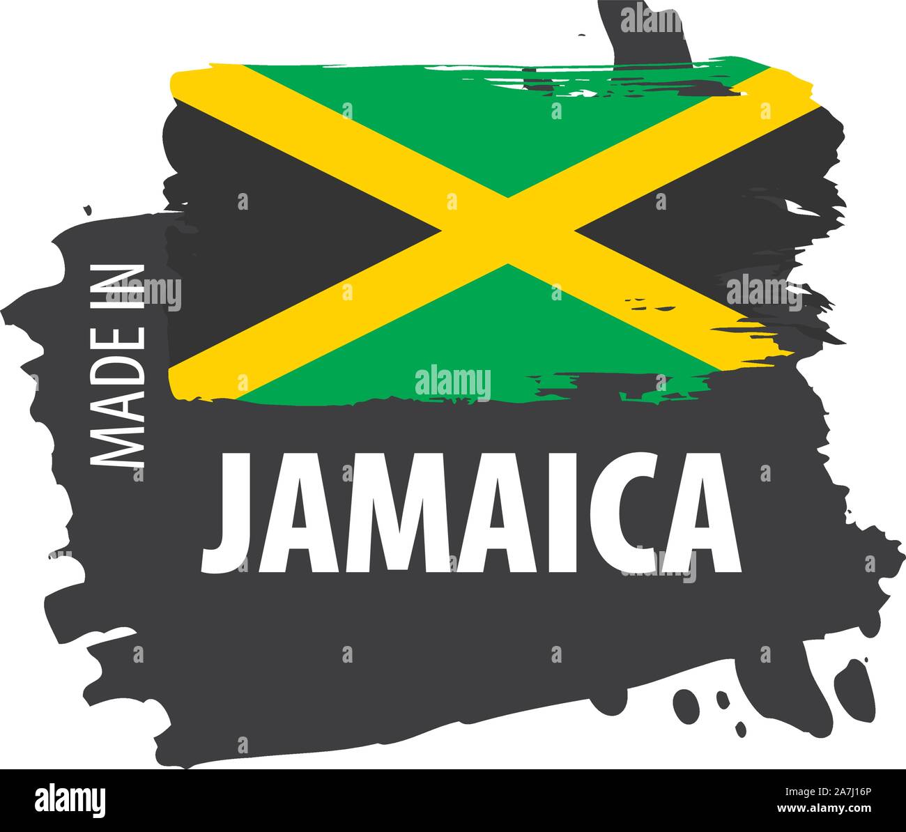 Jamaica flag, vector illustration on a white background Stock Vector ...