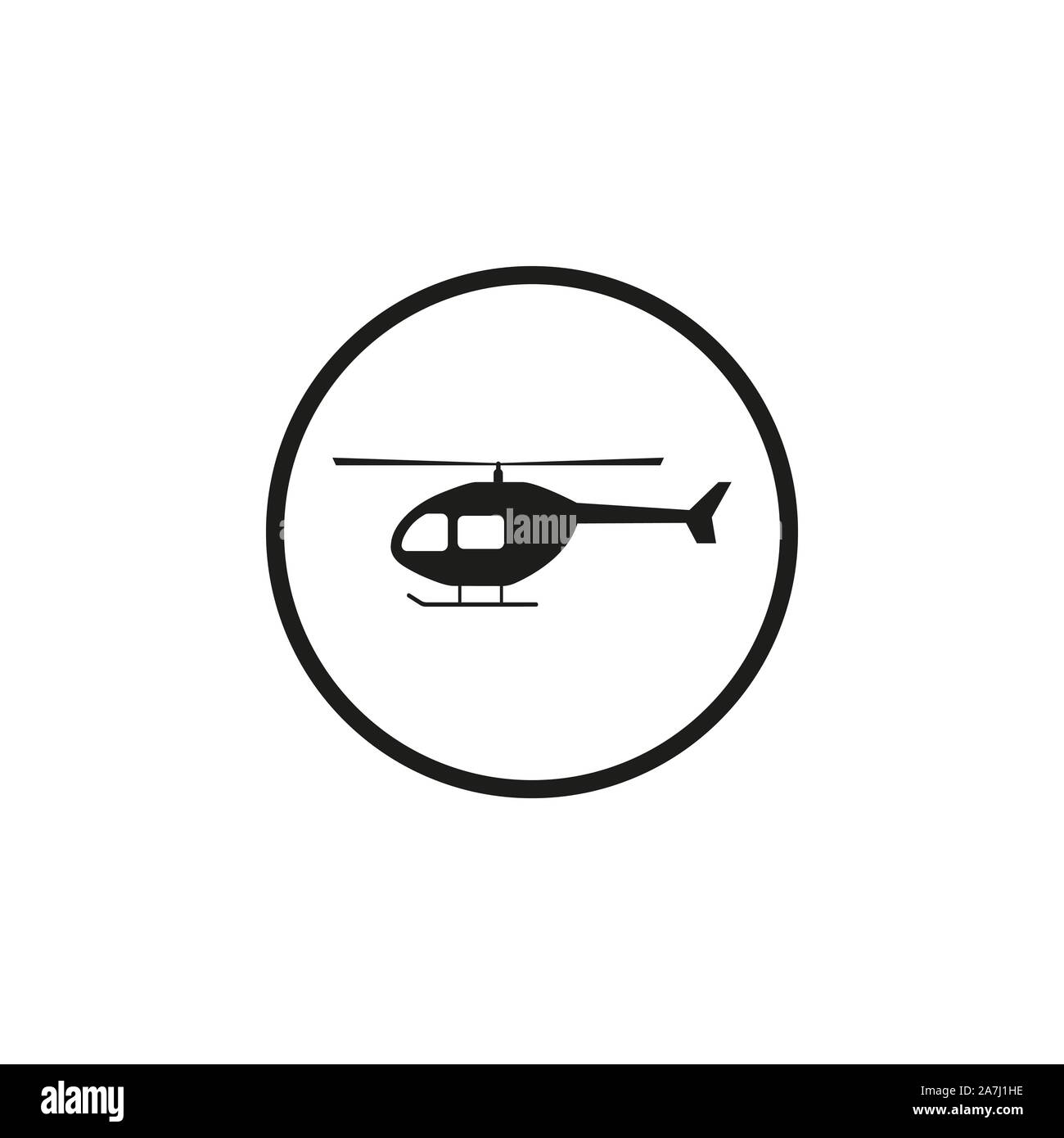Helicopter, chopper icon. Vector illustration, flat design Stock Vector ...