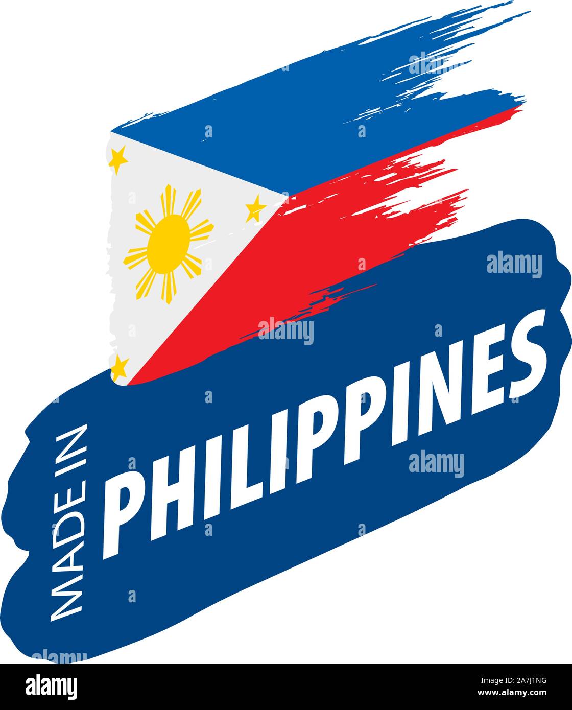 Philippines flag, vector illustration on a white background Stock ...