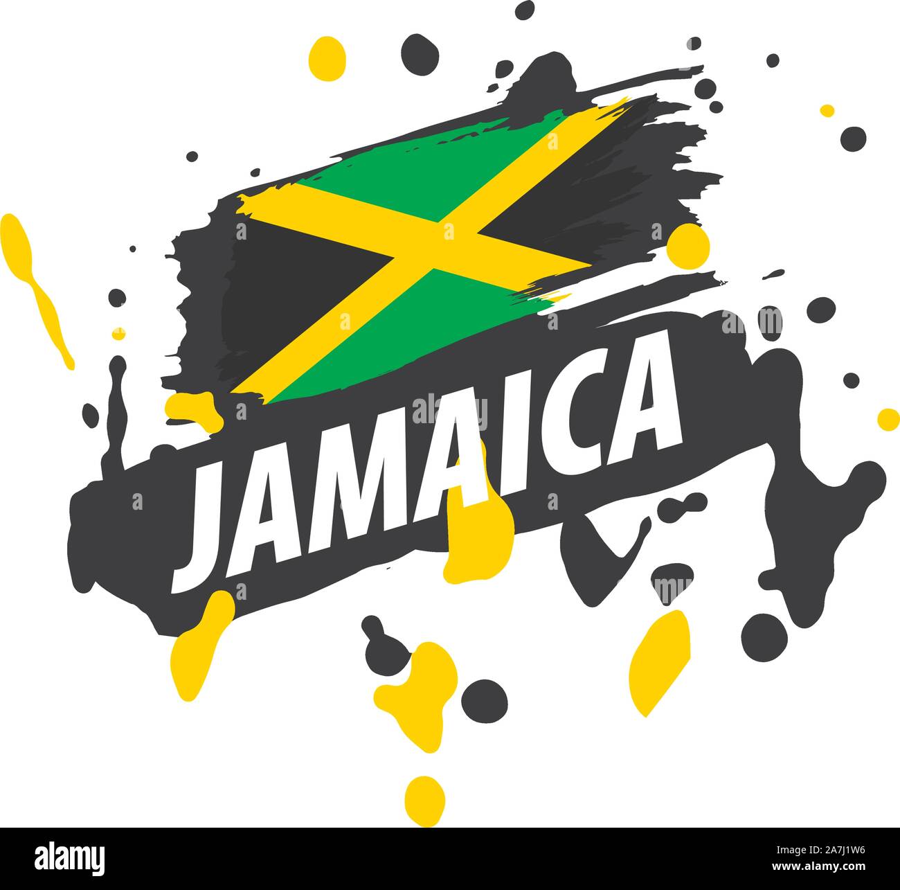 Jamaica flag, vector illustration on a white background Stock Vector ...