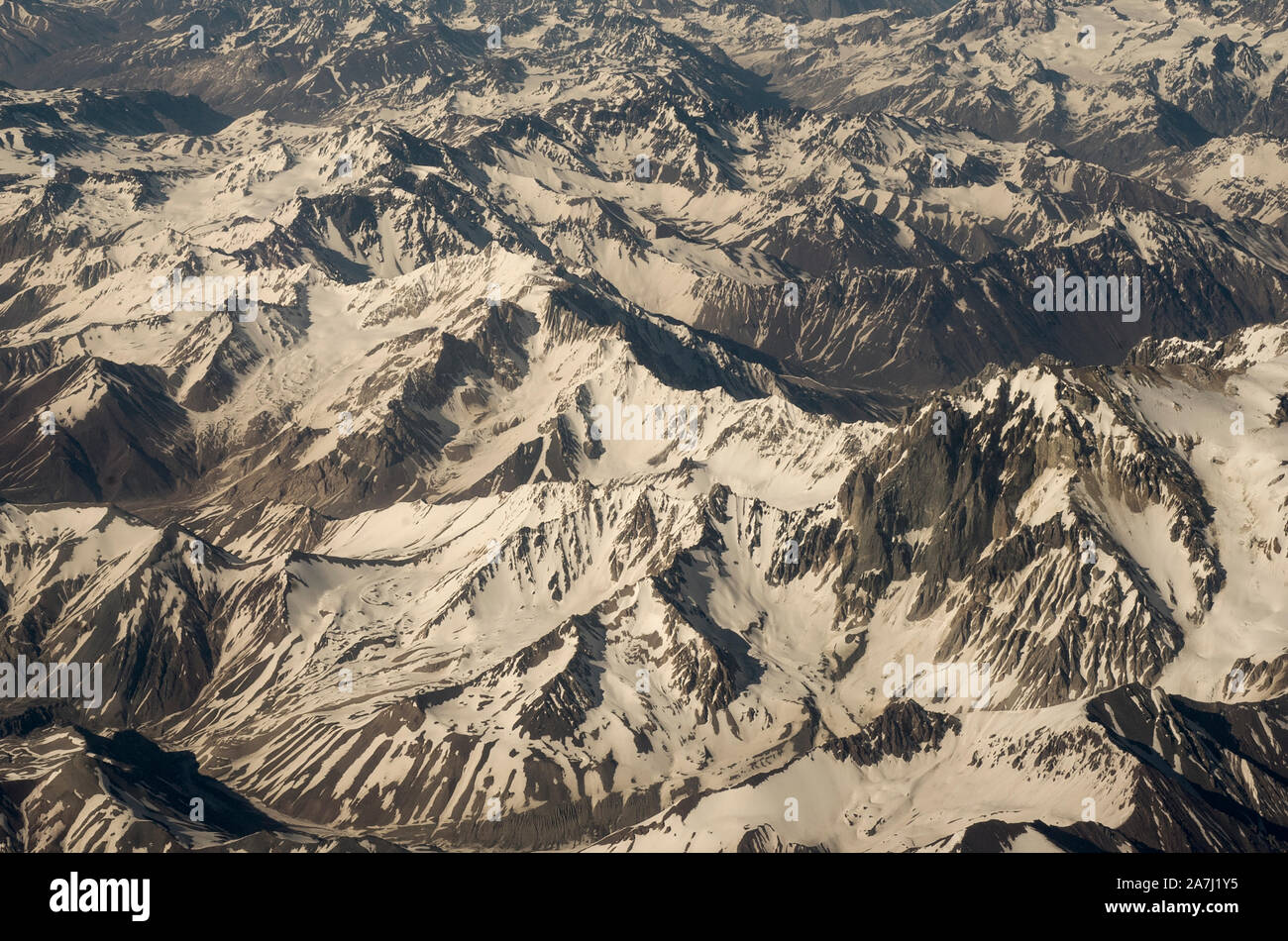 Aerial view of Andes range in Chile Stock Photo - Alamy