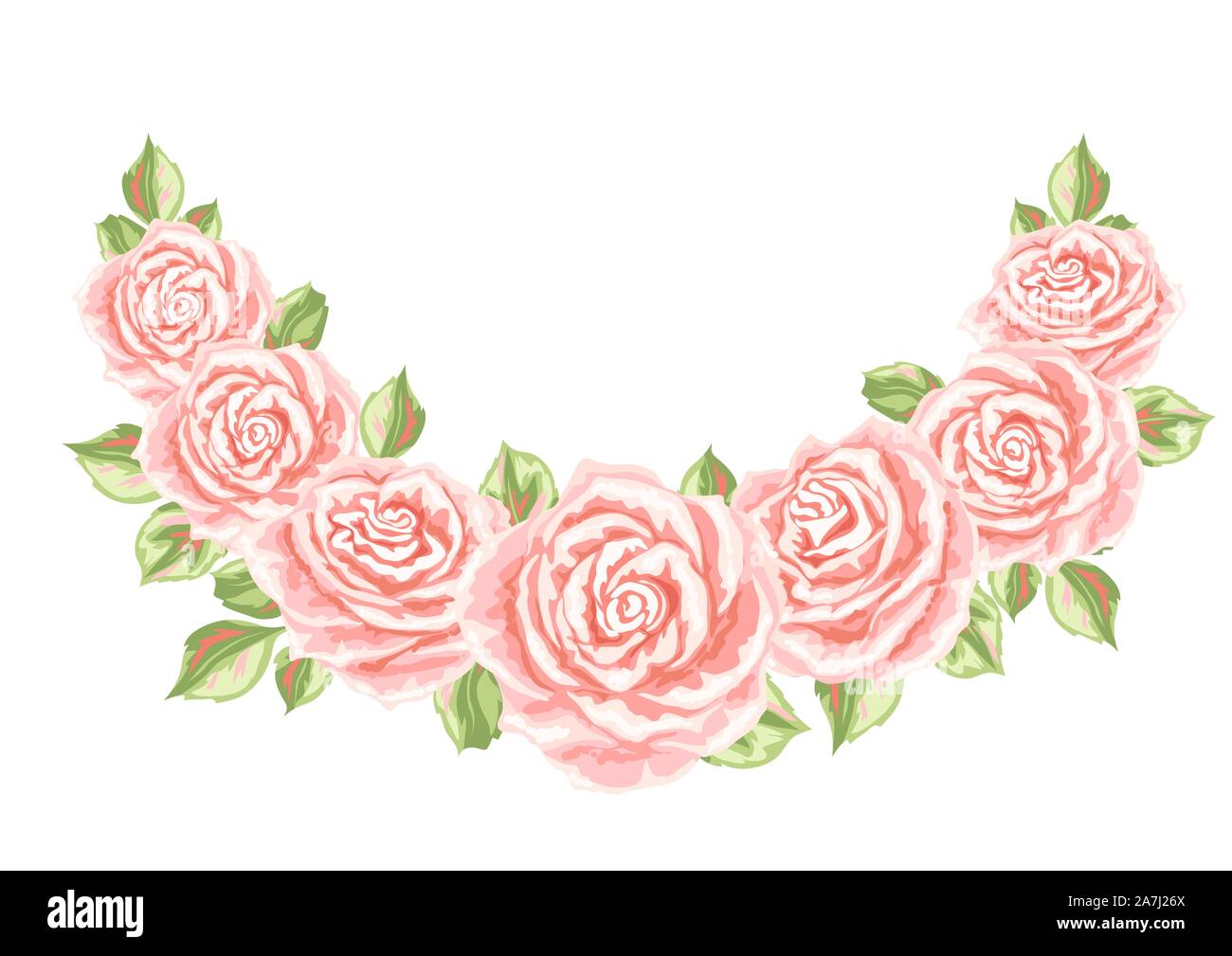 Decorative element with pink roses Stock Vector Image & Art - Alamy