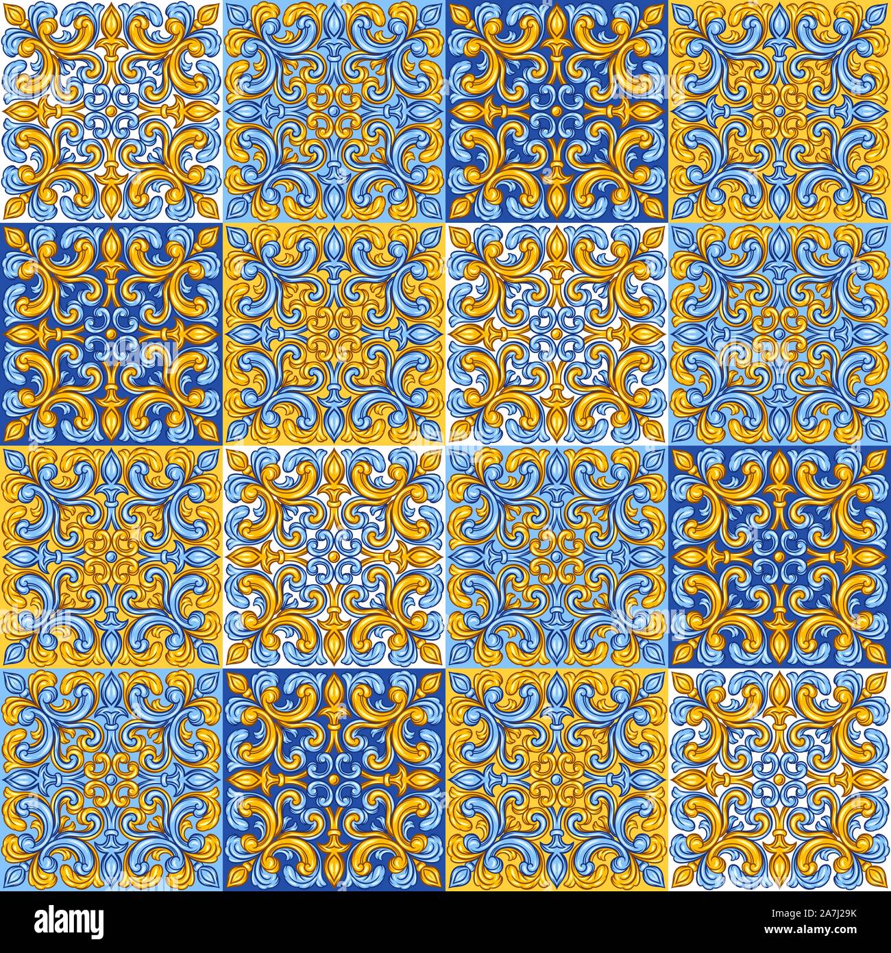 Portuguese azulejo ceramic tile pattern Stock Vector Image & Art - Alamy