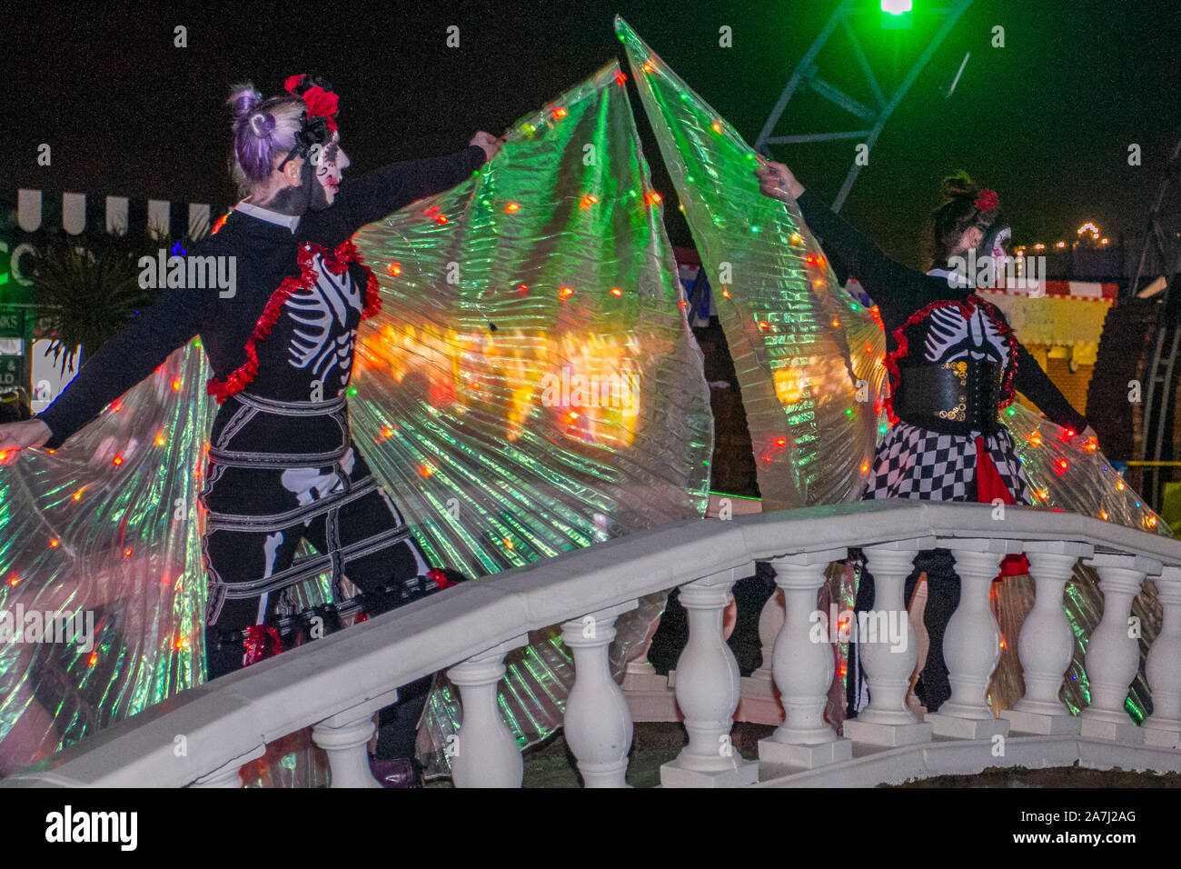 Wings over water LED wispy display elegant skeletal figure at the Day ...