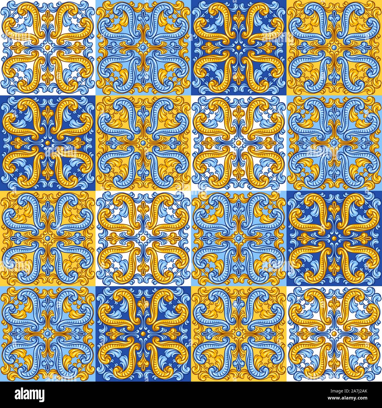 Portuguese azulejo ceramic tile pattern Stock Vector Image & Art - Alamy