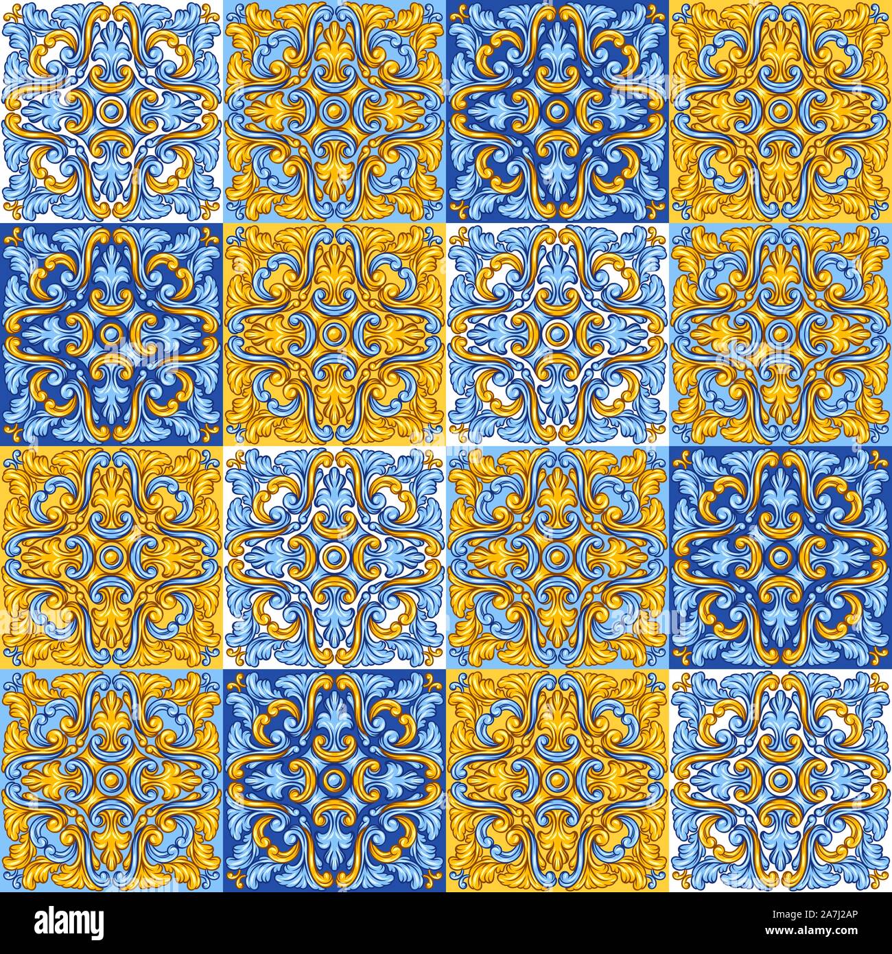 Portuguese azulejo ceramic tile pattern Stock Vector Image & Art - Alamy