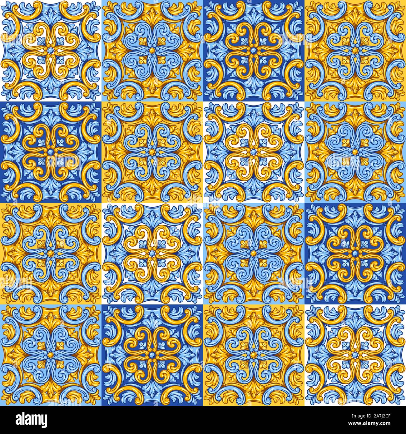 Portuguese azulejo ceramic tile pattern Stock Vector Image & Art - Alamy