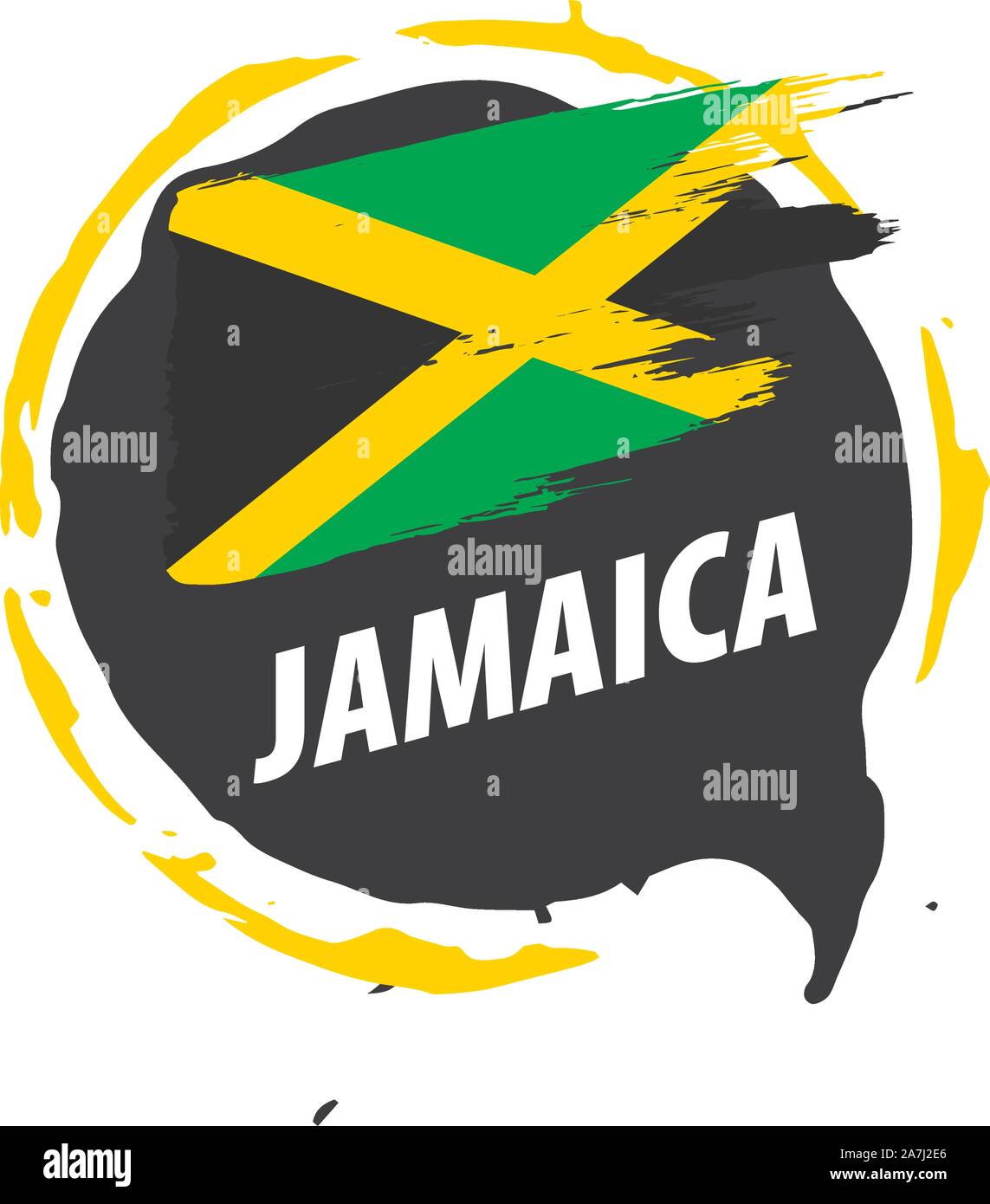 Jamaica flag, vector illustration on a white background Stock Vector ...