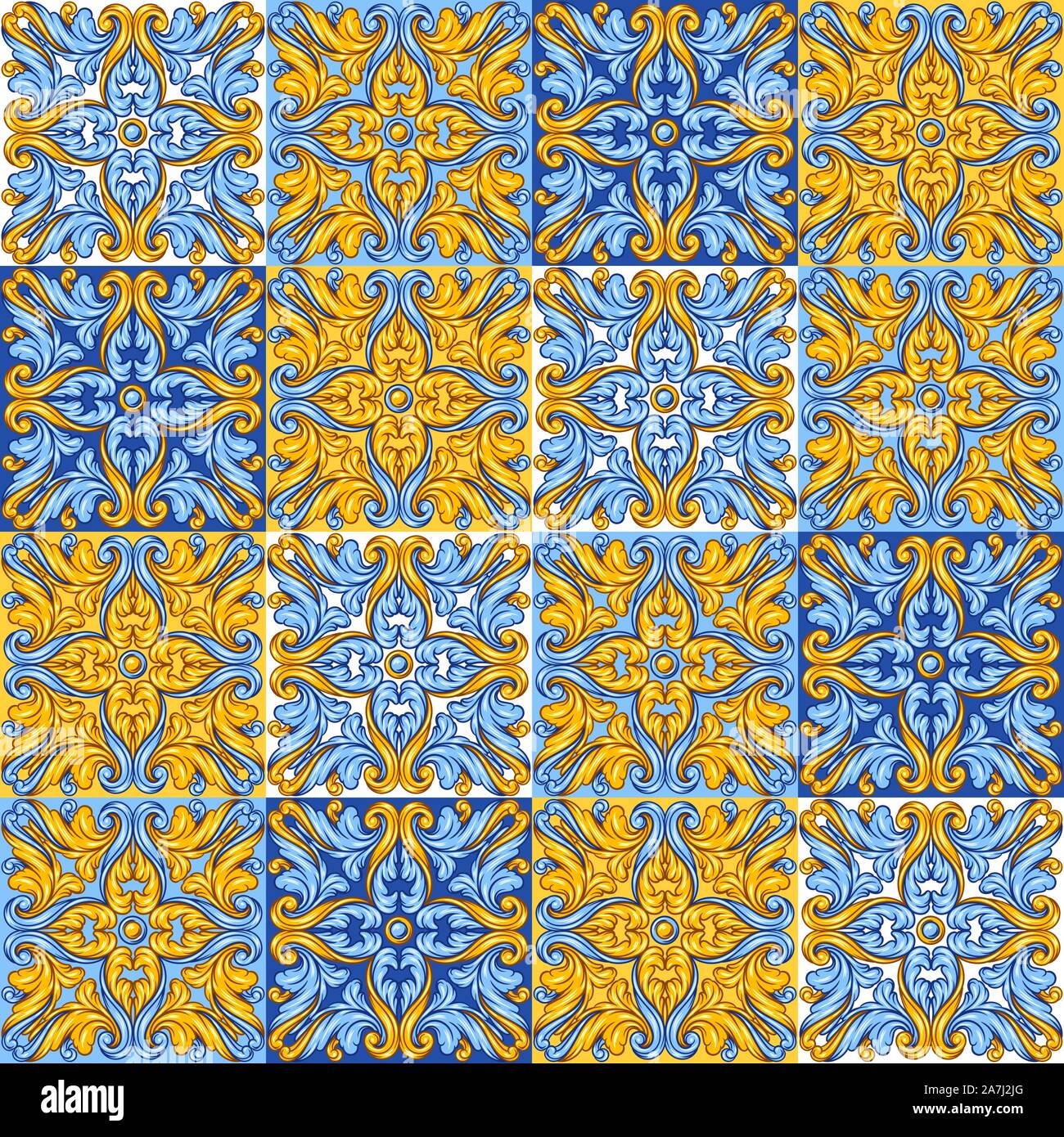 Portuguese azulejo ceramic tile pattern Stock Vector Image & Art - Alamy