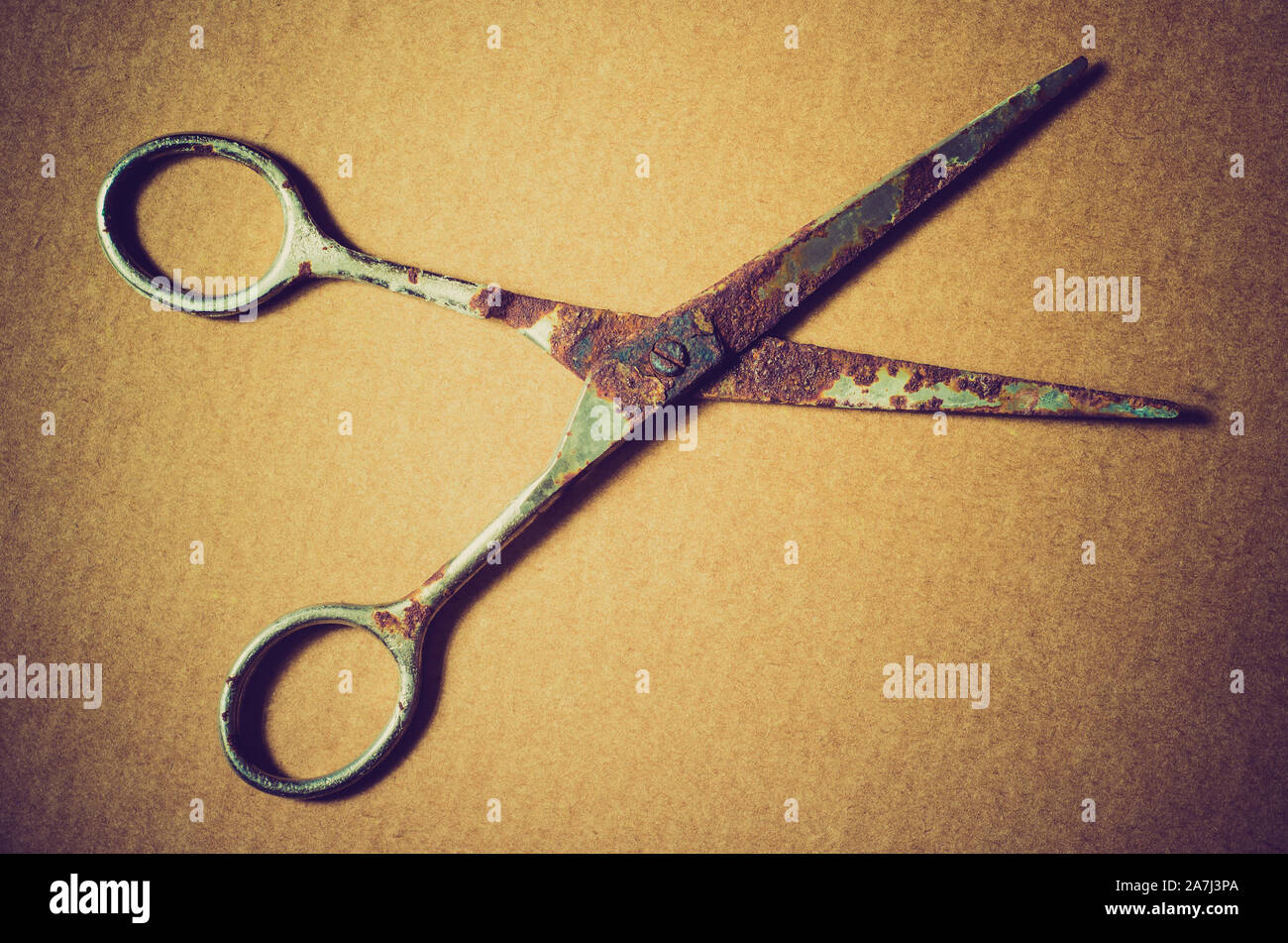 old rusty scissors tool closeup Stock Photo - Alamy