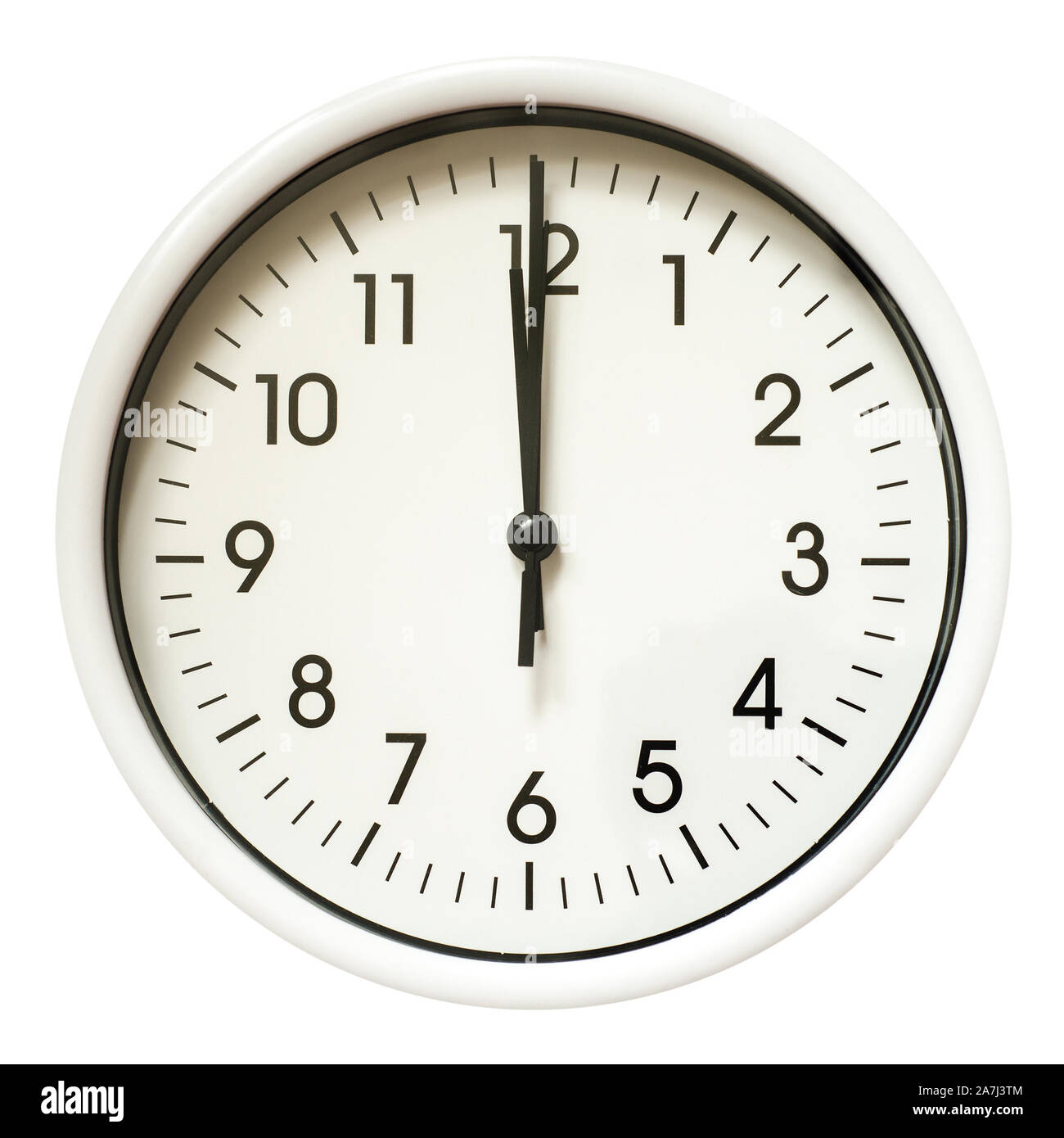 office clock isolated on a white background Stock Photo - Alamy