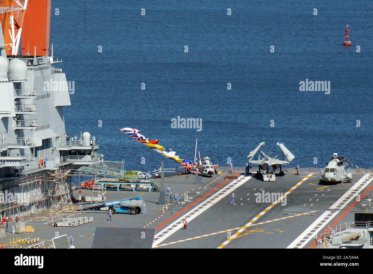 Chinese first and domestically-built aircraft carrier Liaoning is under ...