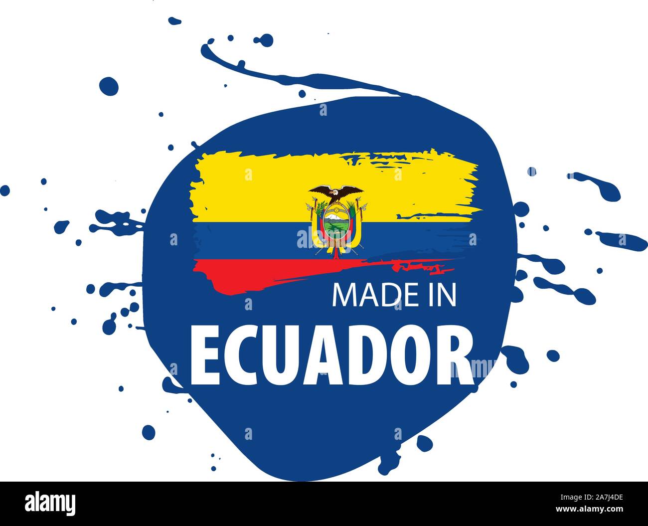 Ecuador flag, vector illustration on a white background Stock Vector ...