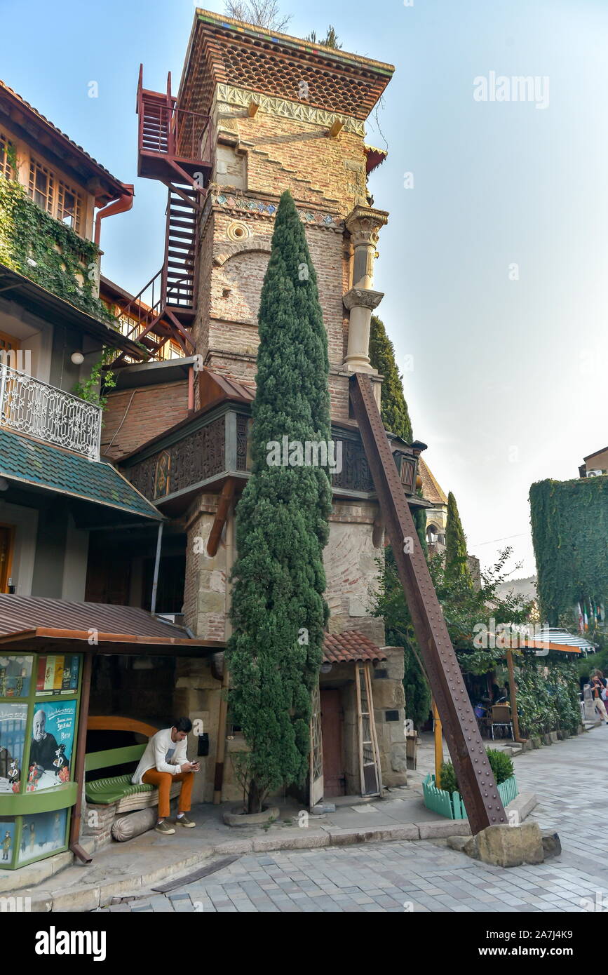 The leaning tower of Tbilisi or Tbilisi Clock tower is one of the city ...