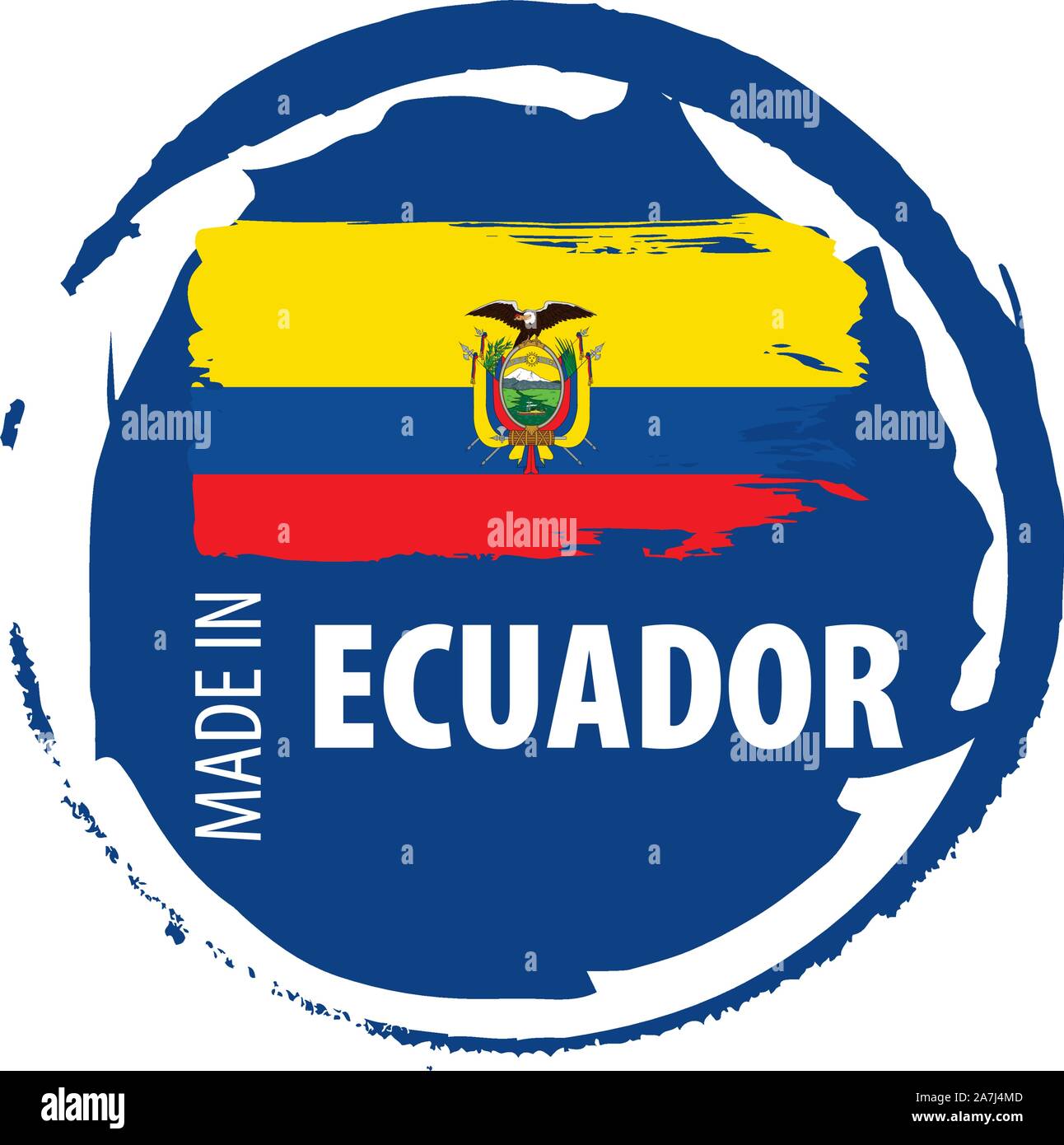 Ecuador flag, vector illustration on a white background Stock Vector ...
