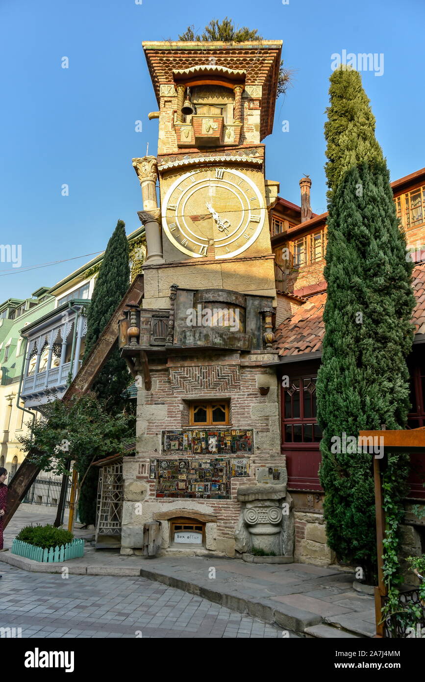 The leaning tower of Tbilisi or Tbilisi Clock tower is one of the city ...