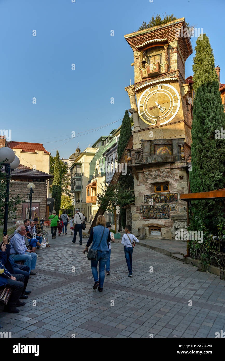 The leaning tower of Tbilisi or Tbilisi Clock tower is one of the city ...