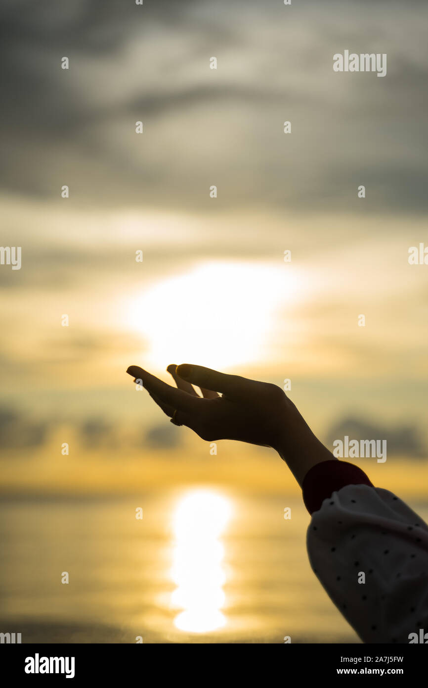 Female hand reaching water hi-res stock photography and images - Alamy