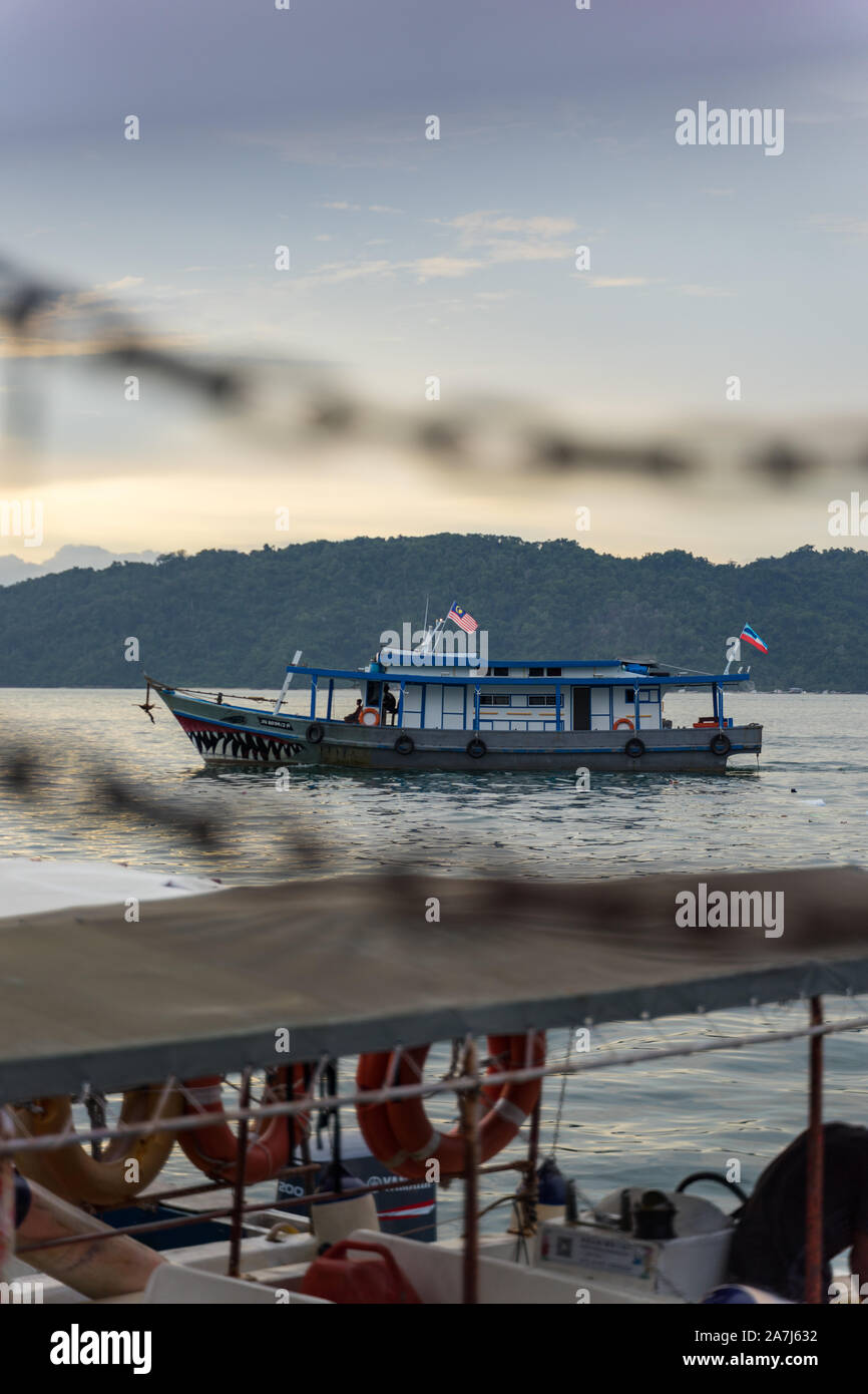 a boat moving on the sea Stock Photo - Alamy