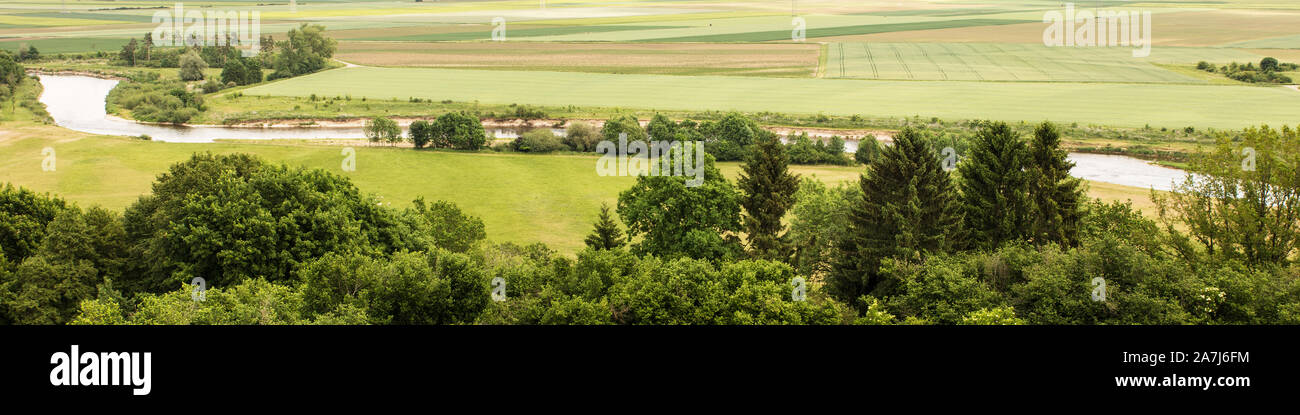 panorama of an landscape with river donau in germany Stock Photo - Alamy