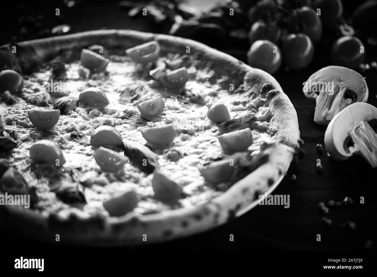 delicious italian chicken pizza with fresh & tasty ingredients Stock ...