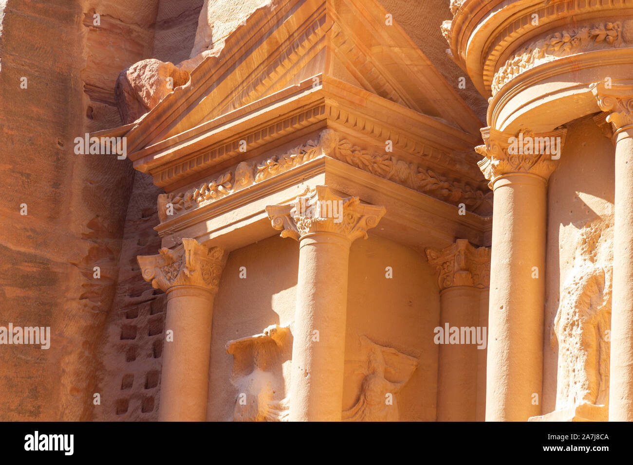Columns and roof carfed in stones to create the Monastry (aka Al ...