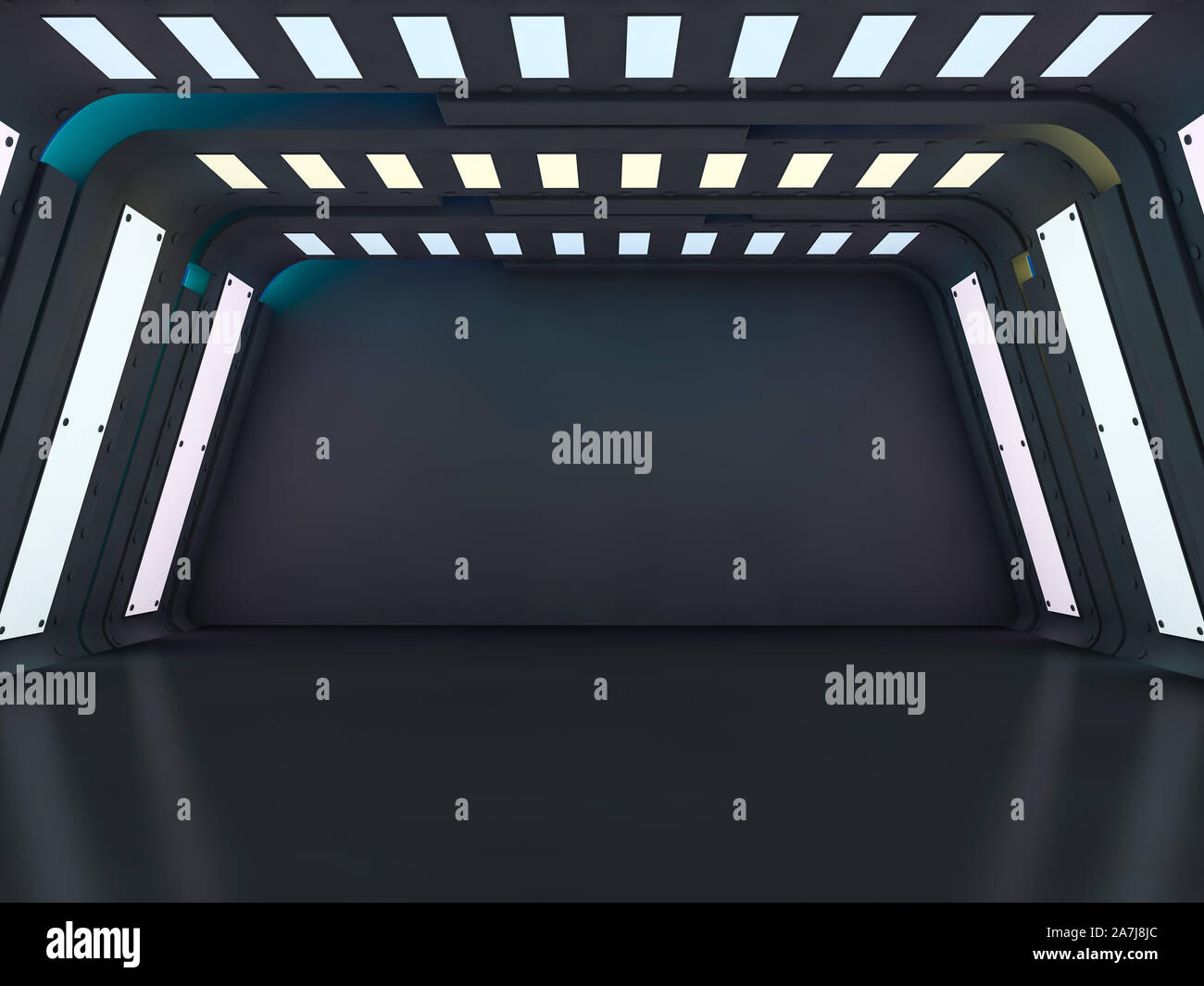 Abstract modern architecture background, empty open space interior. 3D ...