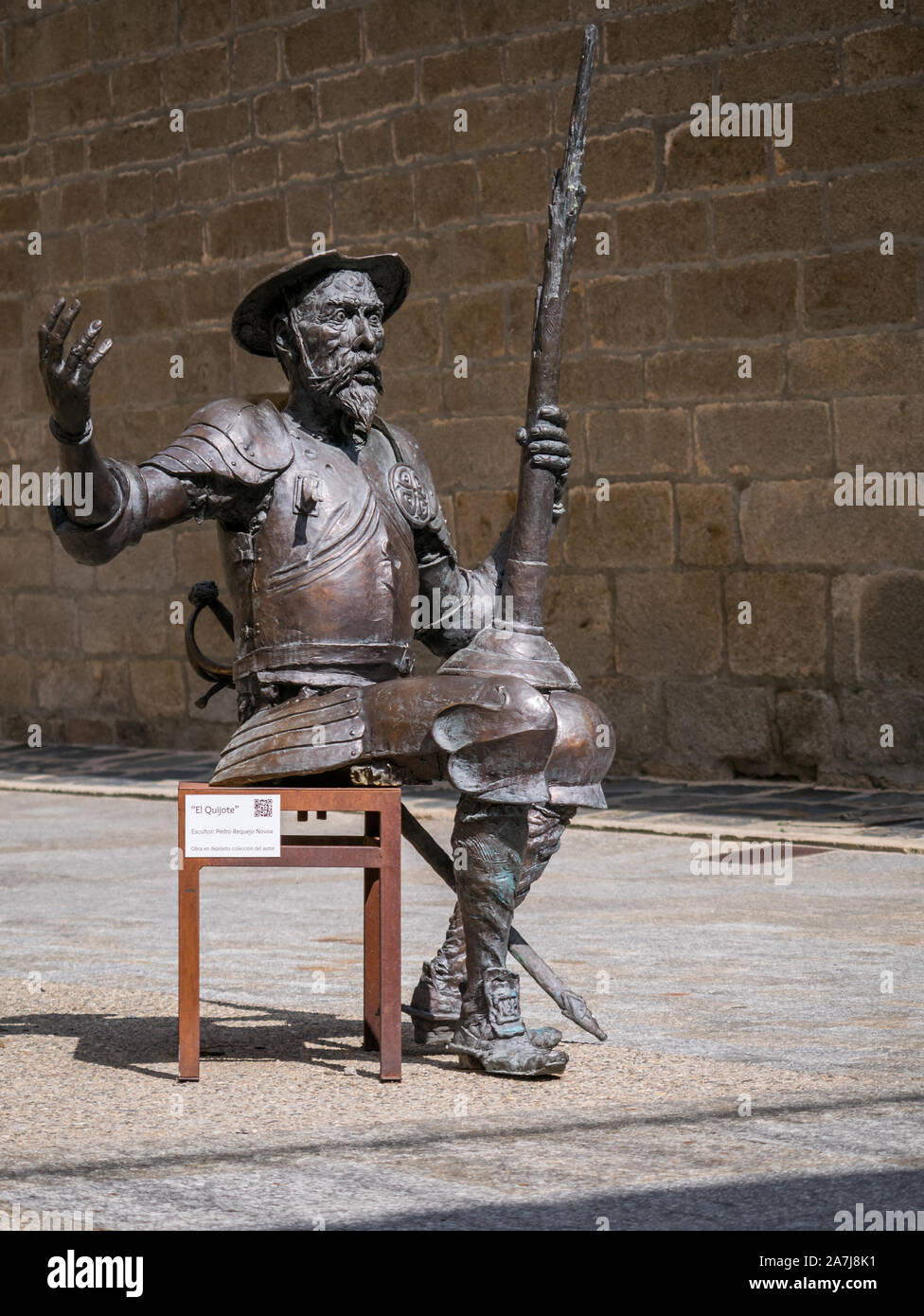 Statue of Don Quijote in the castle of Puebla de Sanabria, sculpture ...