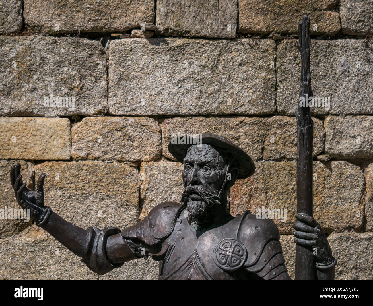 Statue of Don Quijote in the castle of Puebla de Sanabria, sculpture ...
