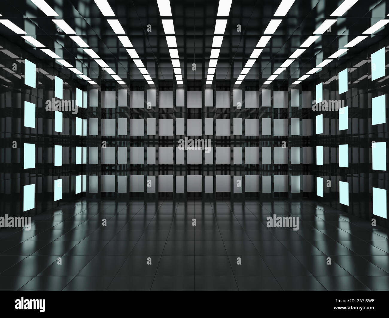 Abstract modern architecture background, empty open space interior. 3D ...