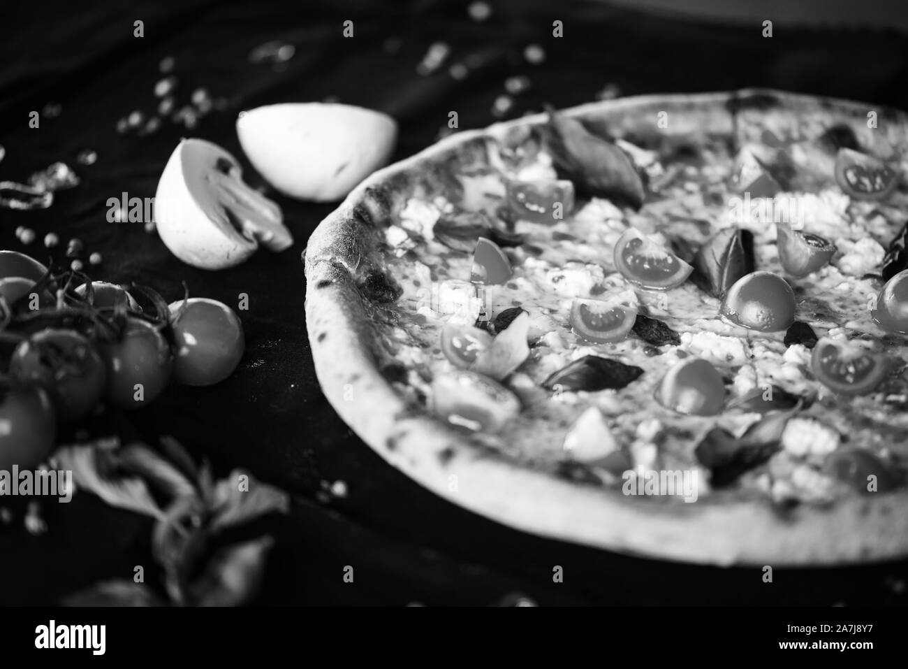 delicious italian chicken pizza with fresh & tasty ingredients Stock ...