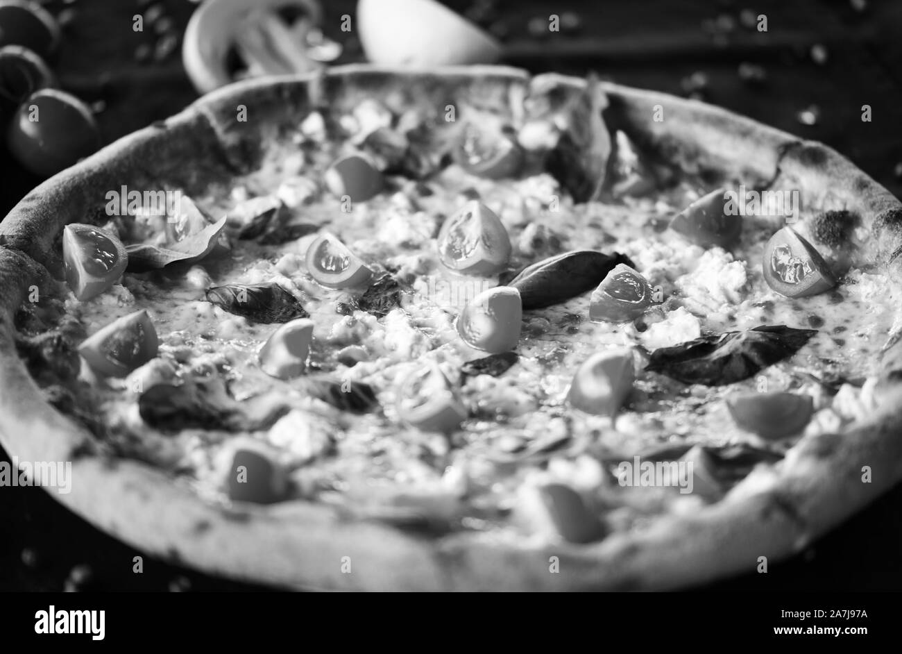 delicious italian chicken pizza with fresh & tasty ingredients Stock ...