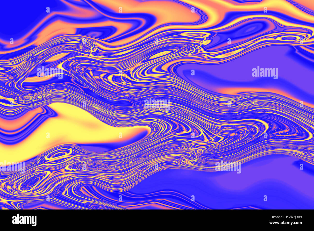 Mixed royal blue and neon purple liquid paint diffusion background ...