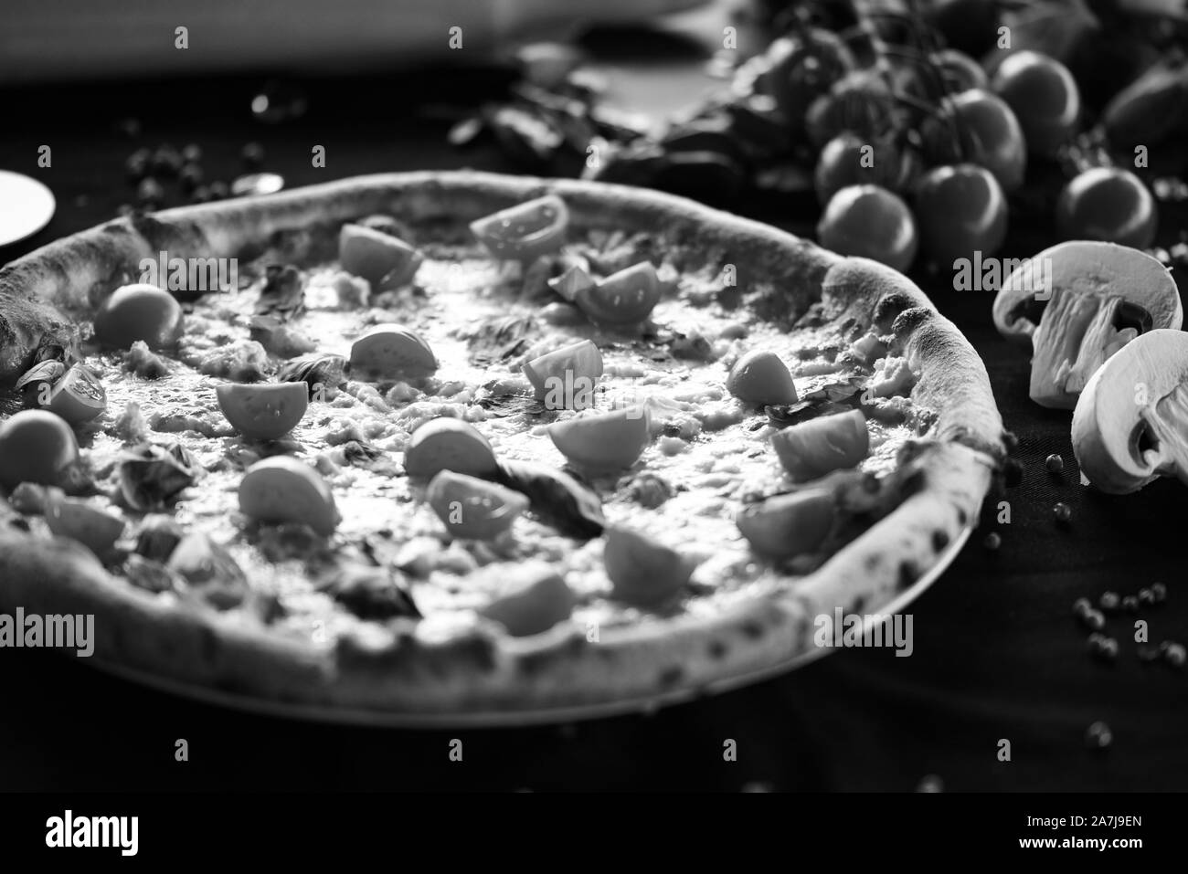 delicious italian chicken pizza with fresh & tasty ingredients Stock ...