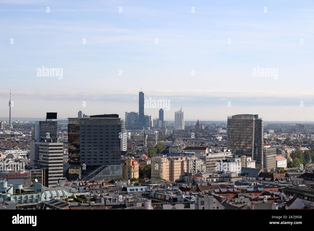 Office buildings and skyscrapers cityscape Vienna Austria Stock Photo ...