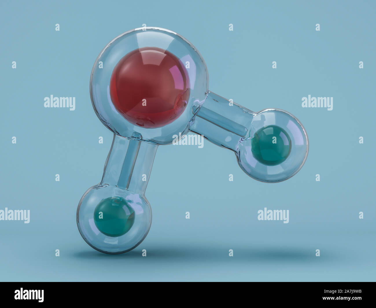 Water molecule. Ecology, biology and biochemistry concept. 3D rendering ...