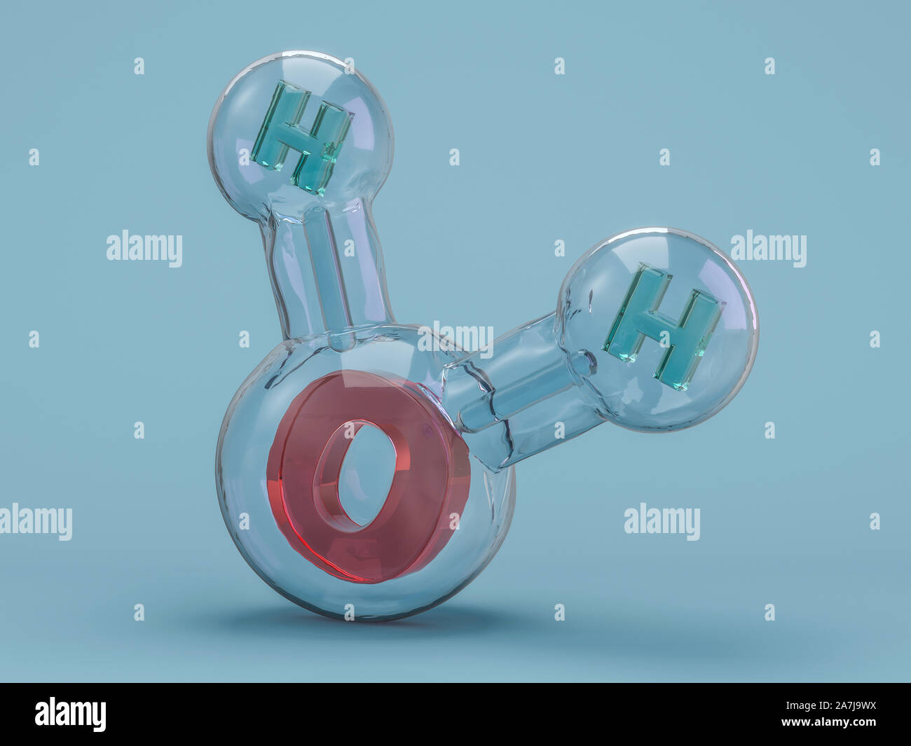 Water molecule. Ecology, biology and biochemistry concept. 3D rendering ...
