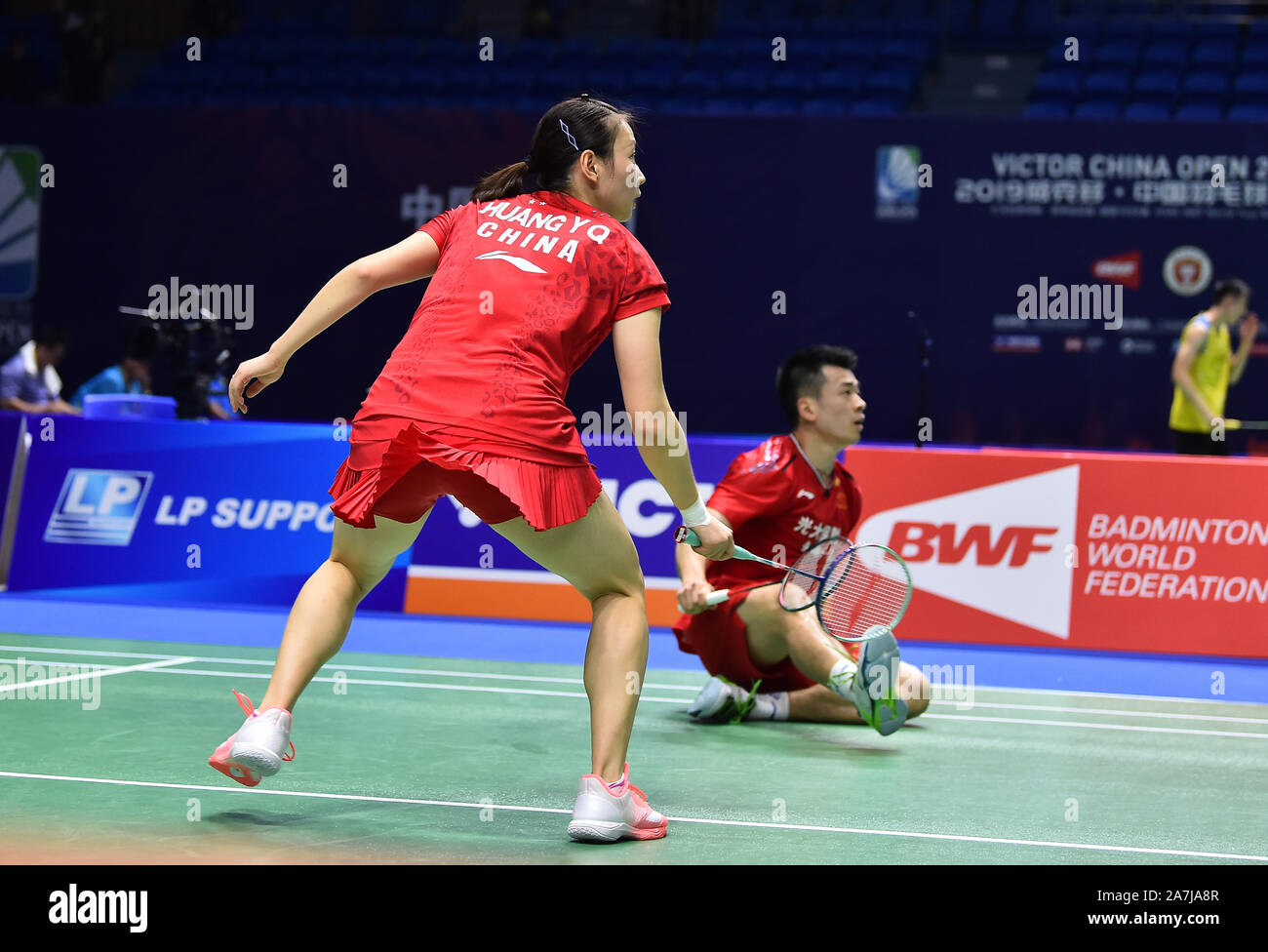 Chinese professional badminton players Zheng Siwei and Huang Yaqiong ...
