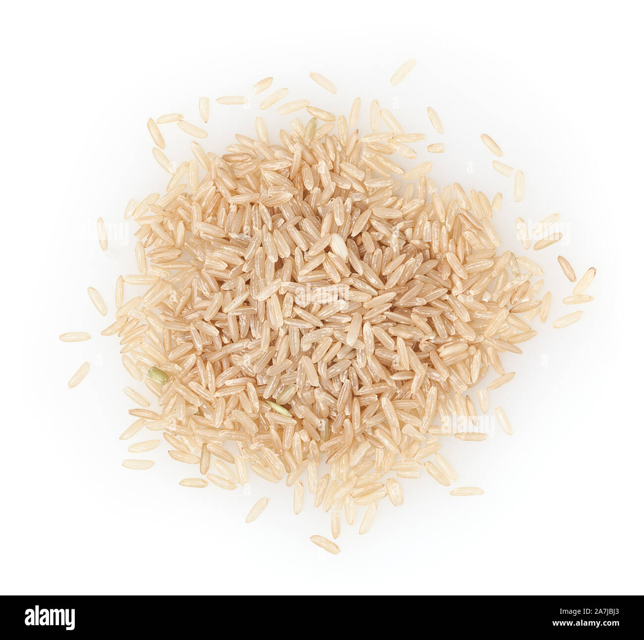 Heap of brown rice grains isolated on white background Stock Photo - Alamy