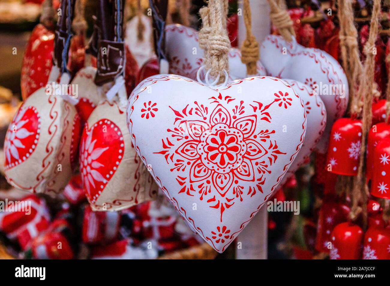 Christmas decorations at the Christmas Market in Salzburg, Austria ...