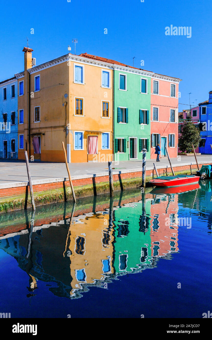 Venice, Italy. Colorful houses in Burano island Stock Photo - Alamy