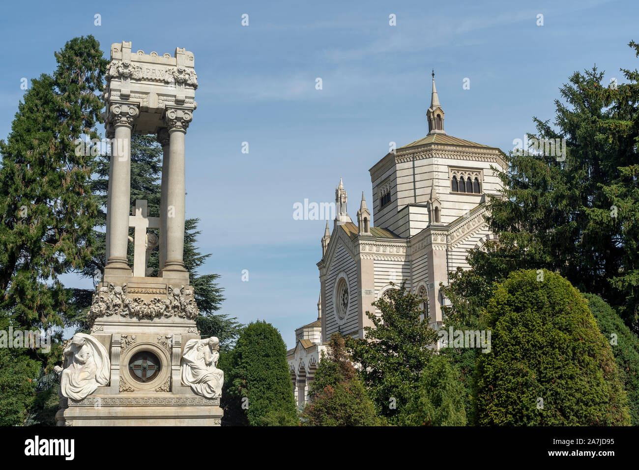 Milan, Lombardy, Italy: Cimitero Monumentale, historic cemetery (19th ...