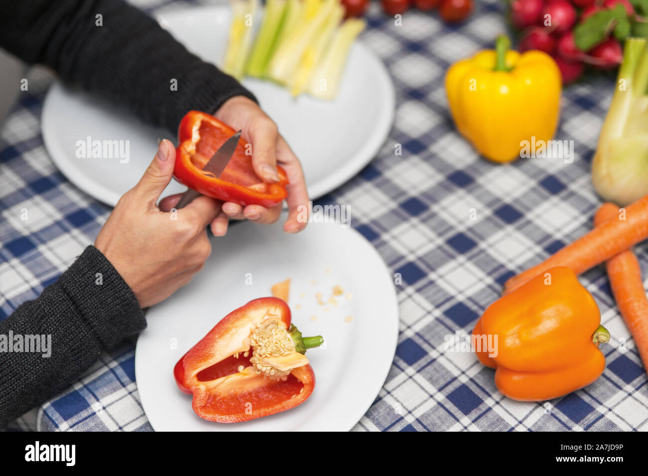 Party food female dips hi-res stock photography and images - Alamy