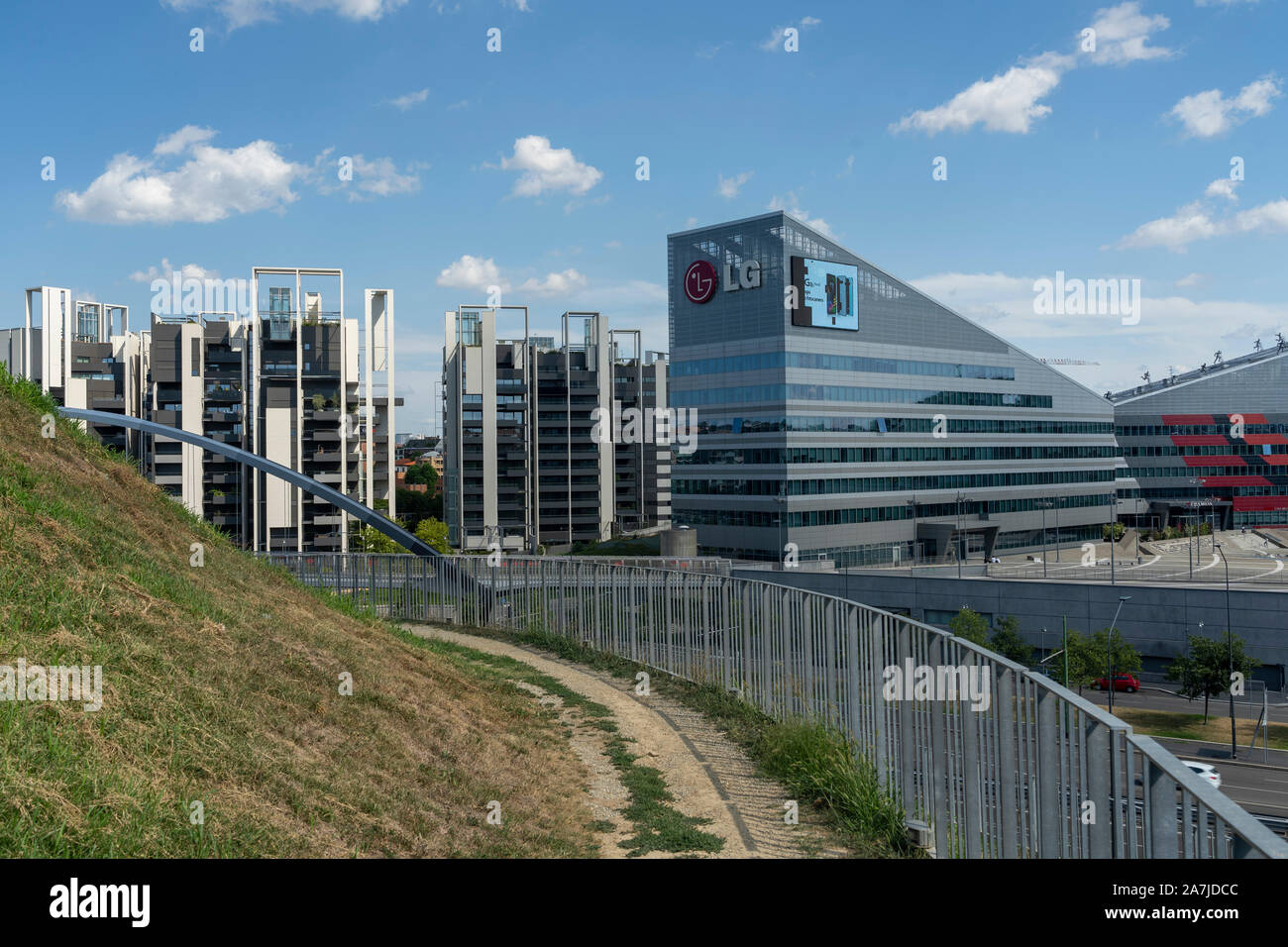 Milan, Lombardy, Italy: modern buildings in the new Portello area, also ...