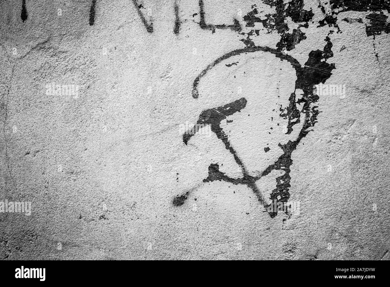 Old grungy communism symbol graffiti on a wall, red color Stock Photo ...